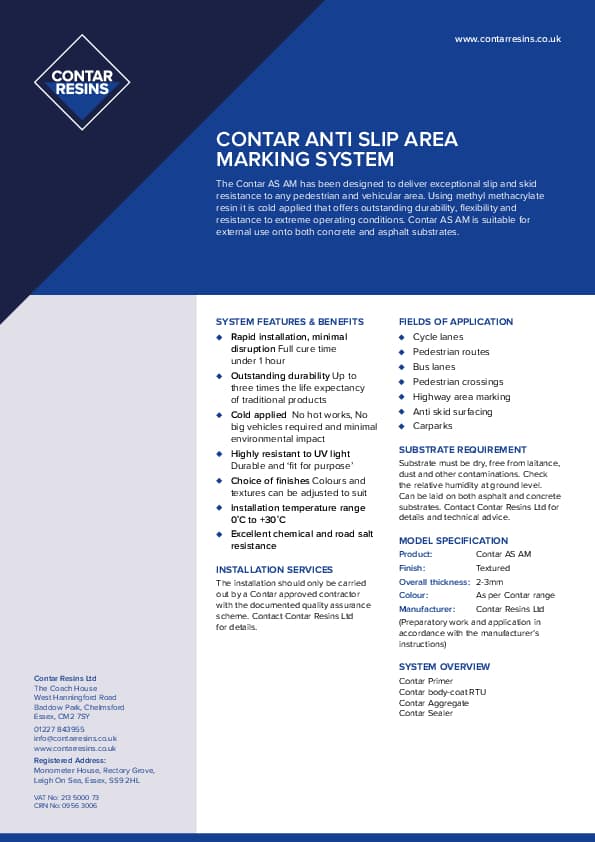 Specification Sheets - Contar Resins