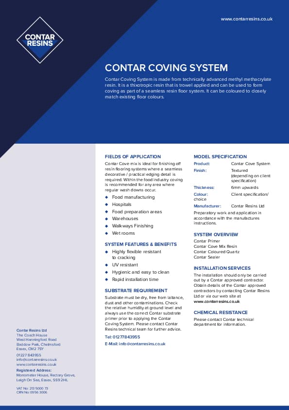 Specification Sheets - Contar Resins