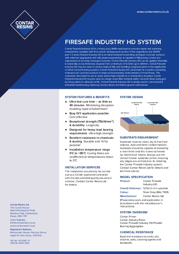 Specification Sheets - Contar Resins