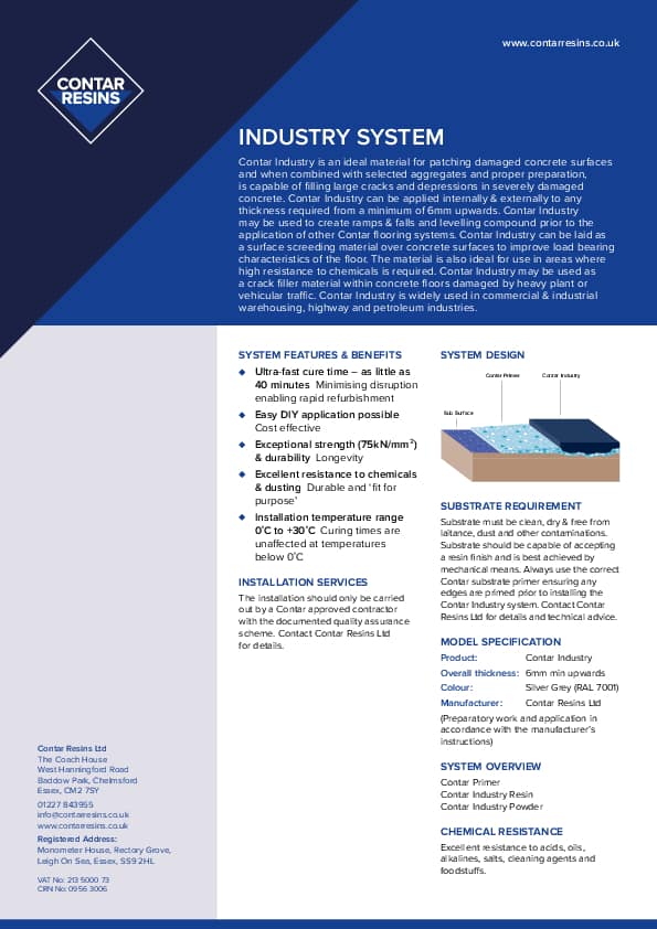 Specification Sheets - Contar Resins