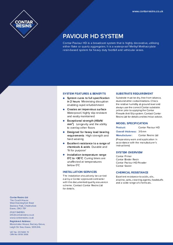 Specification Sheets - Contar Resins