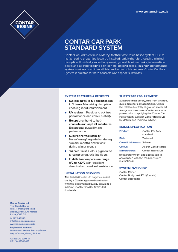 Specification Sheets - Contar Resins