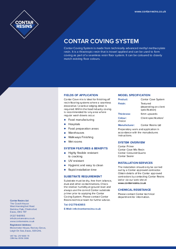 Specification Sheets - Contar Resins