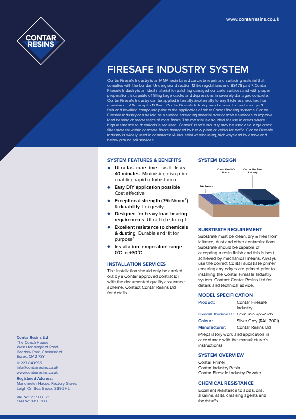 Specification Sheets - Contar Resins